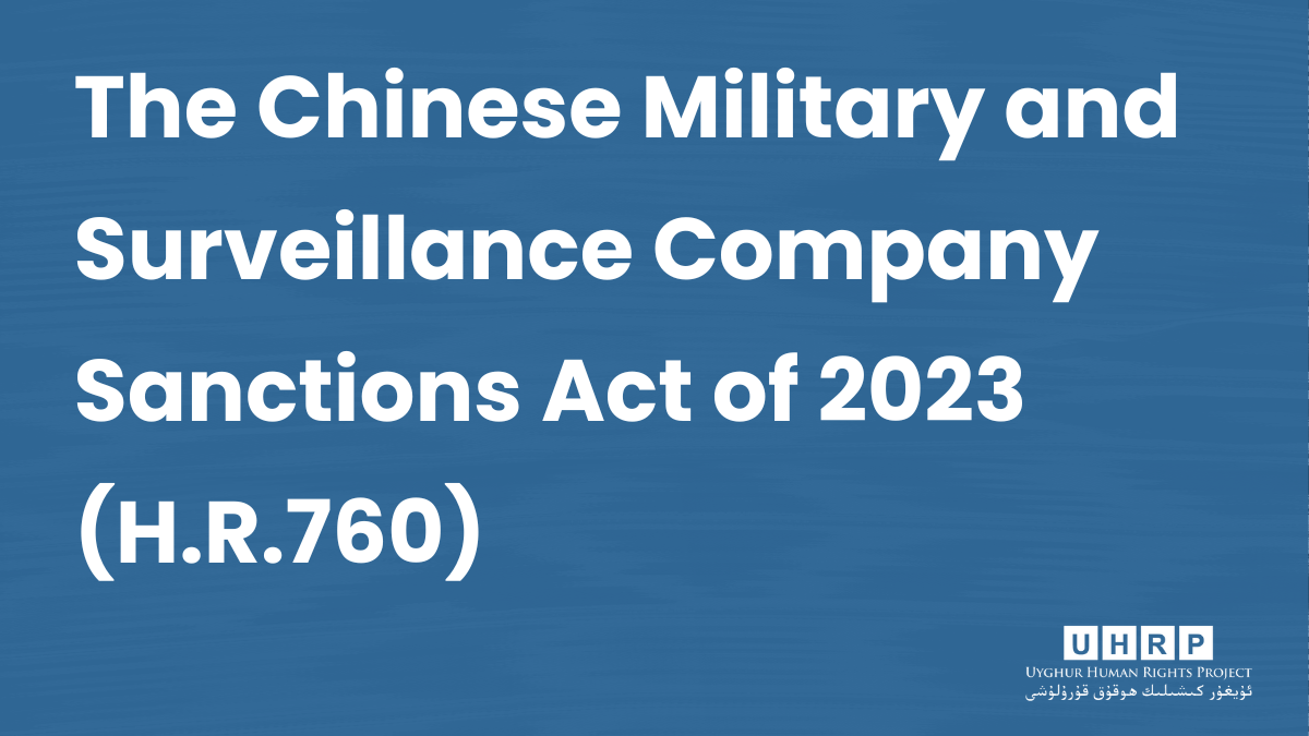 The Chinese Military and Surveillance Company Sanctions Act of 2023 (H ...
